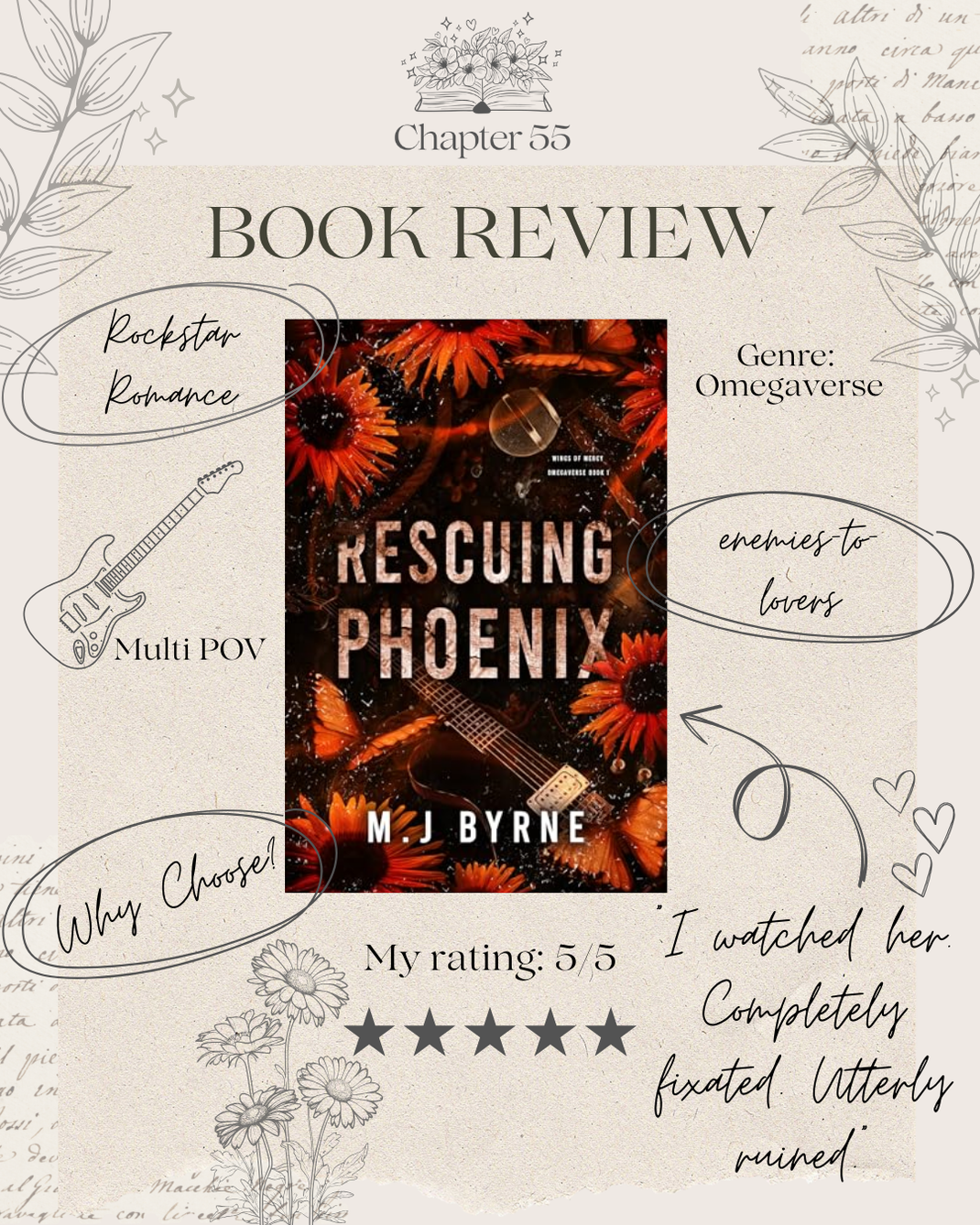 Book Review: Rescuing Phoenix by M.J. Byrne – Chapter 55